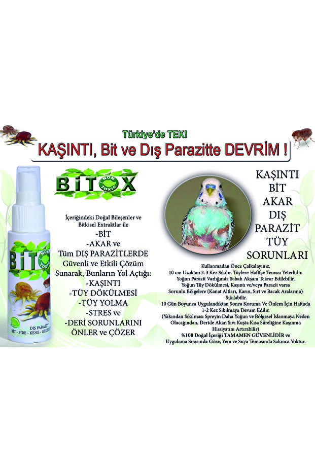 Genel Markalar Bitox 100 ml Muhabbet Kuşu, Kanarya Papağan Için Kaşıntı ...