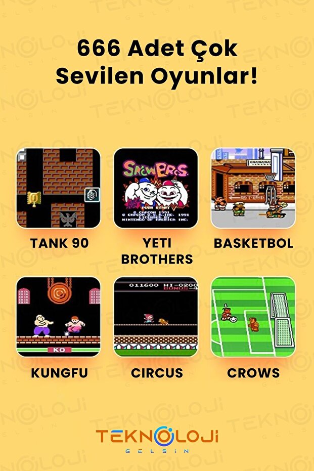Teknoloji Gelsin Mini Atari Taşınabilir Oyun Konsolu 3.5 inç Ekran Çift ...