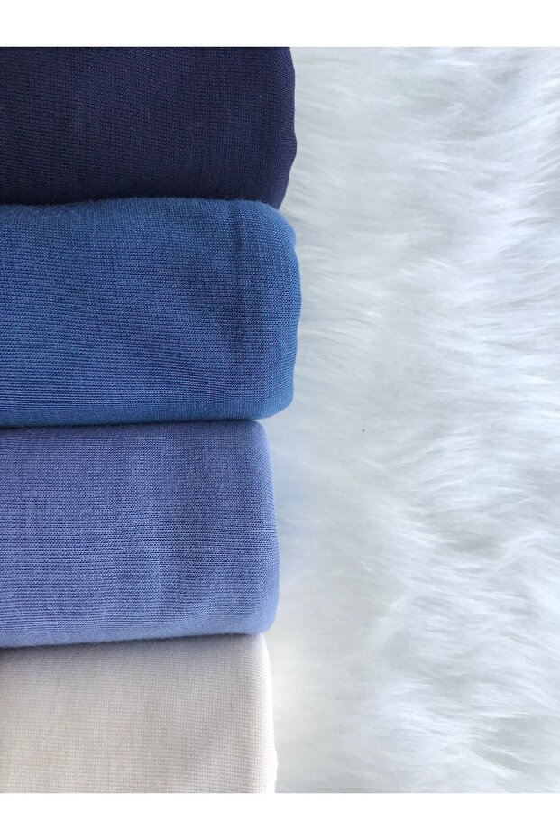 Naciye Sultan Set de 4 șaluri din jersey (ALBASTRU MARINE - INDIGO ...