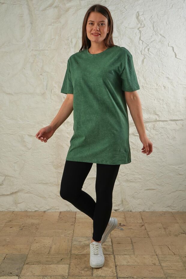 LİVE SPORT Acid Washed Batik Patterned Oversize Women's Tunic- Trendyol