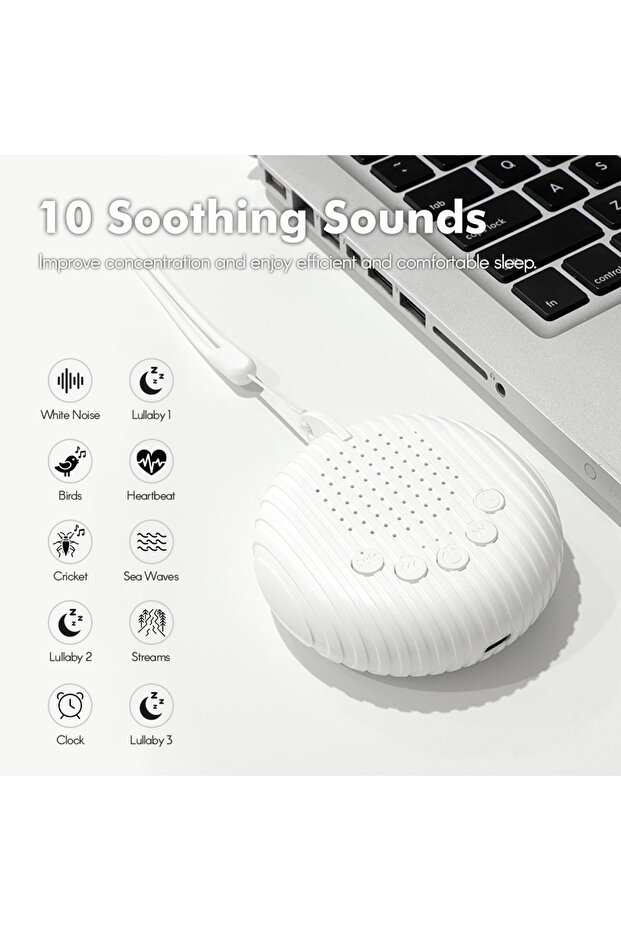 Arealer White Noise Sound Machine Portable Baby Sleep Machine 10 ...