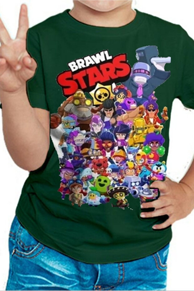 oneagılyazı Brawl Stars All Stars - Ψηφιακό εμπριμέ παιδικό μπλουζάκι ...