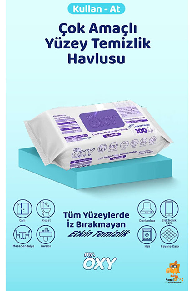 Oxy Mr.Oxy Yüzey Temizlik Havlusu Lavanta 100'lü X 3 Paket (300 Yaprak ...