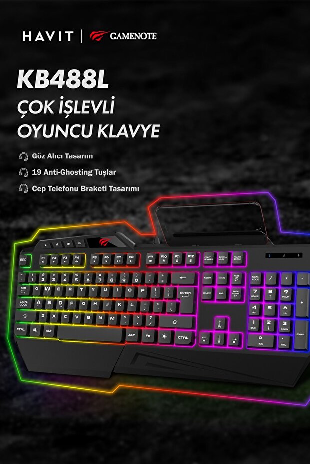 Havit Gamenote KB488L Gaming RGB Işıklı Oyuncu Klavyesi - AntiGhosting - Fiyatı, Yorumları