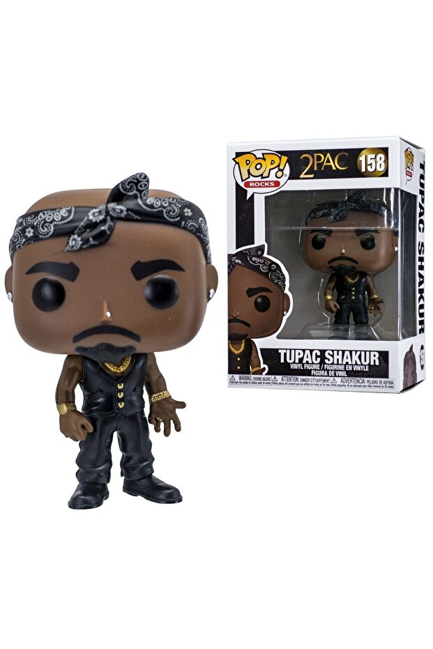 Funko 2Pac Tupac Shakur With Vest/Bandana Funko Pop #158 Rocks Vinyl ...