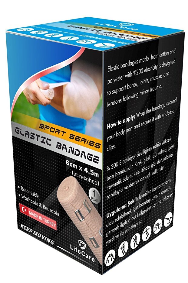 Life Care Elastik Bandaj 6 Cm X 4.5 M (GERİLMİŞ) Ten Rengi - Fiyatı ...