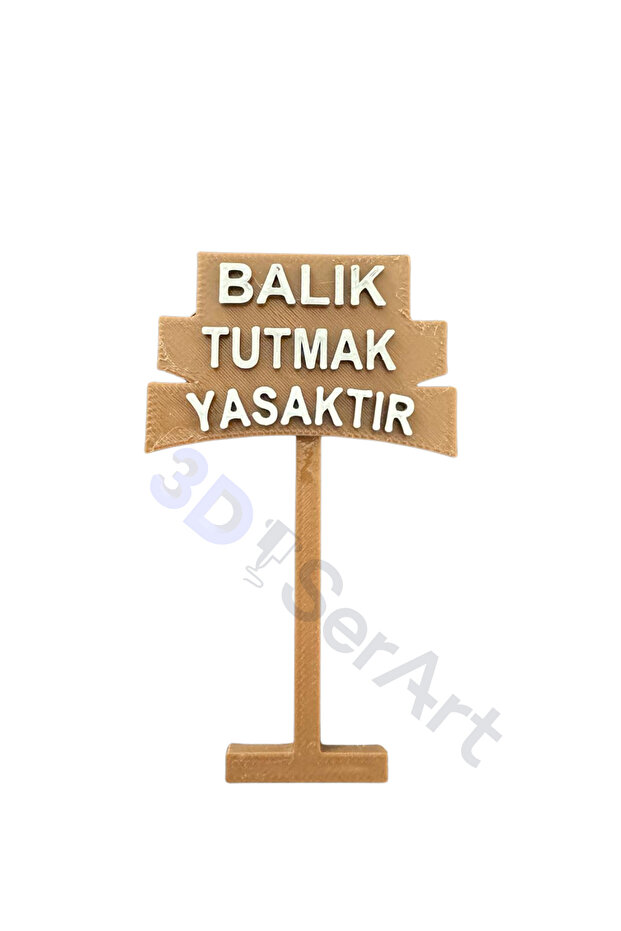3D SerArt Balık Tutmak Yasaktır Tabelası,Akvaryum Süs Eşyası, Dekoru ...