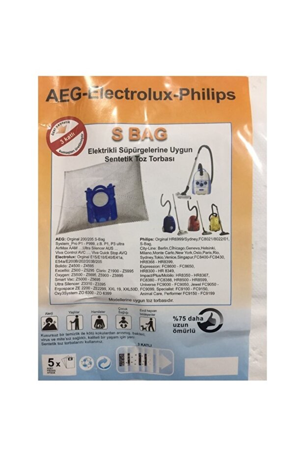 METİN ISITMA SOĞUTMA Συμβατή σακούλα σκόνης τύπου S με Aeg-electrolux ...
