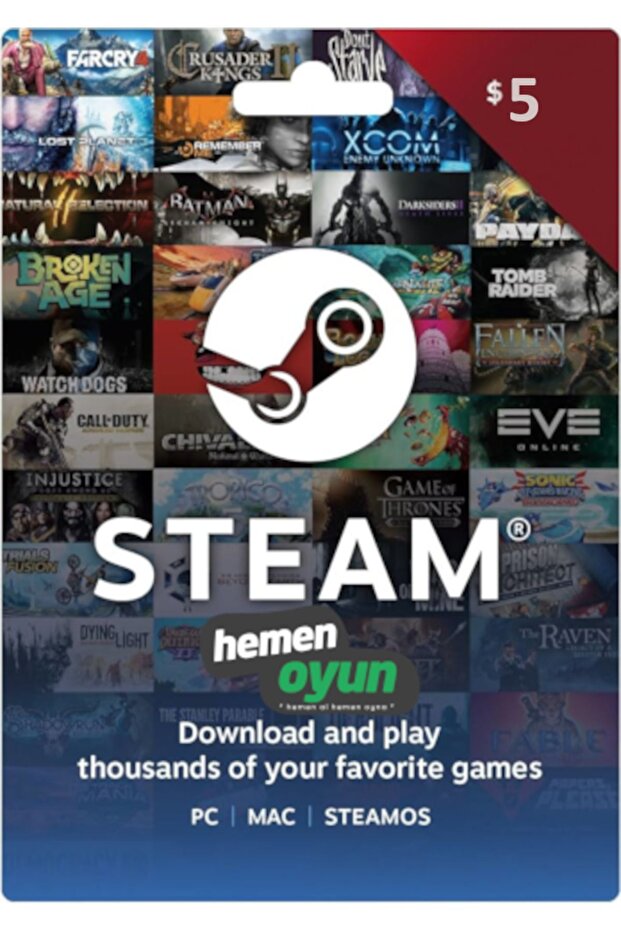 hemenoyun Steam Gift Card 5 USD Dolar Cüzdan Kodu - Fiyatı, Yorumları