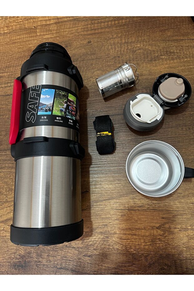 new power plus Safe 2 Litre Süzgeçli Termos Yüksek Kaliteli Büyük ...