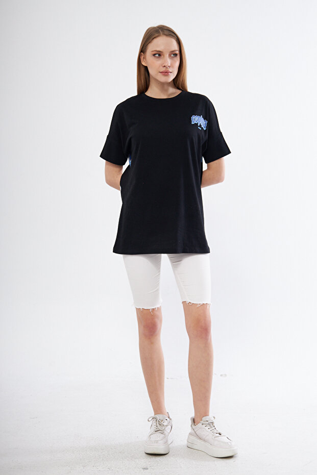 LİVE SPORT Cotton Oversize Women's T-shirt - Front Logo and Back ...