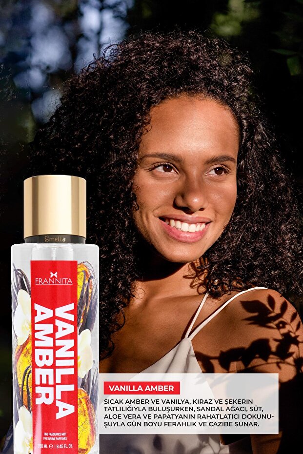 Frannita Vanilla Amber Parfümlü Kadın Vücut Spreyi Vücut Kokusu Vücut Misti Body Mist Spray ...