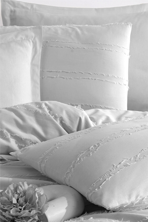 Nordqueen Σετ Παπλωματοθήκη με Διπλό Κρόσι 100% Βαμβάκι Avola- Trendyol