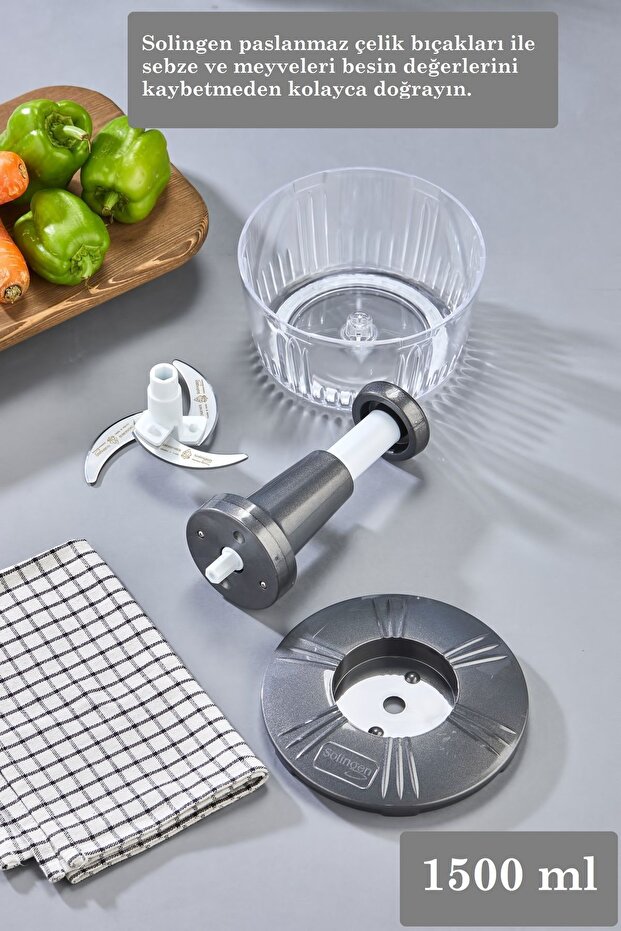Tugomer Solingen 3'lü Paslanmaz Çelik Bıçaklı Basmalı El Rondosu Bas ...