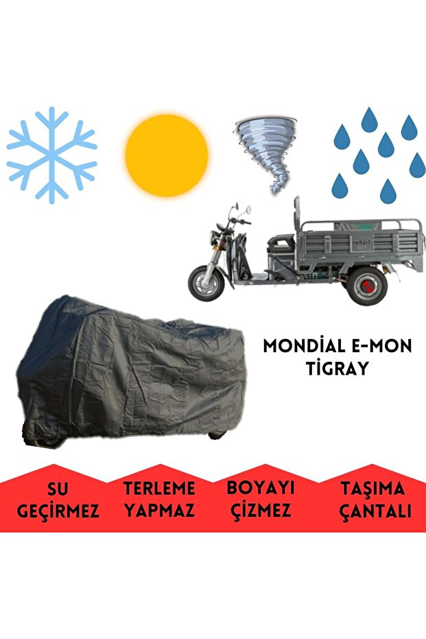 MaxDurable Mondial E-Mon Tigray Kasalı Motosiklet Brandası Su Geçirmez ...