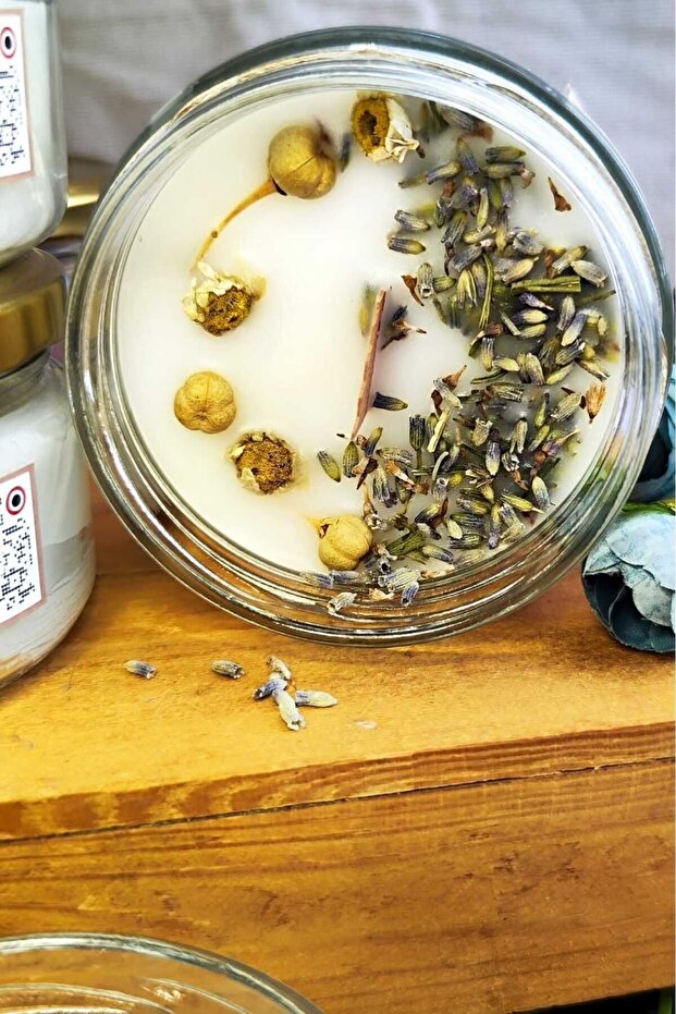 Nil Mum Aromaterapi Arınma Mum Lavanta Ve Üzerlik Tohumu Papatyalı 300 ...