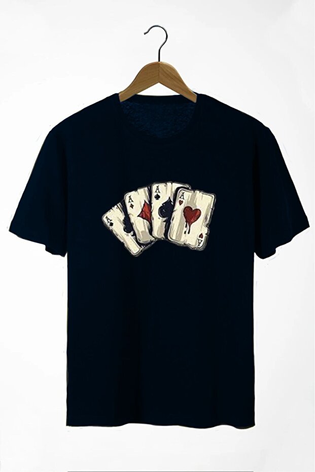 Generic Brands Azurco Oversize Playing Card Printed Black Dark T-shirt ...