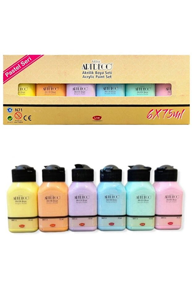 Artdeco Akrilik Boya 6x75ml Set Pastel Renkler - Fiyatı, Yorumları