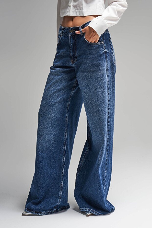 its basic Culoarea albastru închis pentru femei Hera 17w45 Palazzo Fit ...