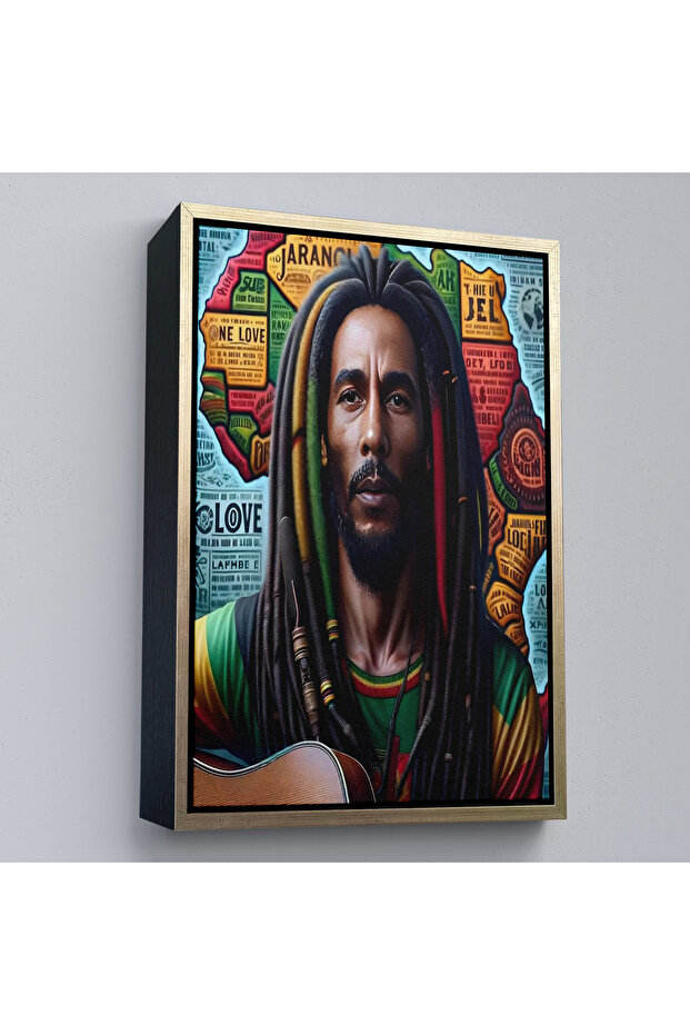 Home Ζωγραφική Bob Marley με ξύλινο πλαίσιο-7714- Trendyol