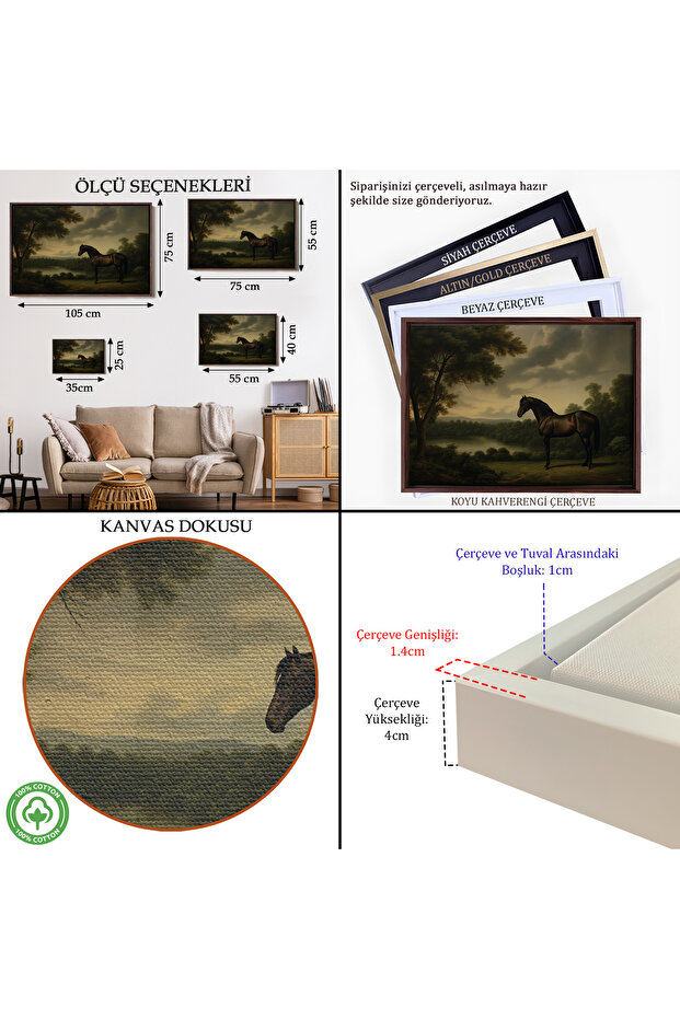 Home Καφέ βρετανικό άλογο με ξύλινο πλαίσιο-7022- Trendyol