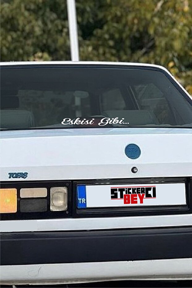 nehay shop Eskisi Gibi Arka Cam Yazısı özel yeni sticker Beyaz 25*3 Cm ...