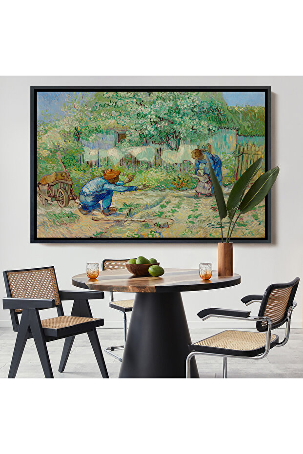 Home Framed Vincent Van Gogh - First Steps after the Millet Painting ...