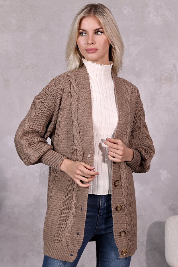 LUGMO Women's Knitwear Cardigan Acrylic Thread 80 cm Hair Braided Mink ...