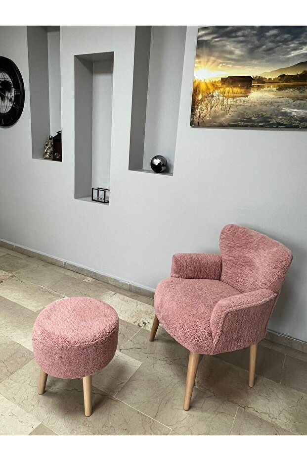 WATERYBROOK Berjer Puf Set-ikili Balkon Seti- Tekli Koltuk Puflu -berjer-koltuk - Puffy Kumaş ...