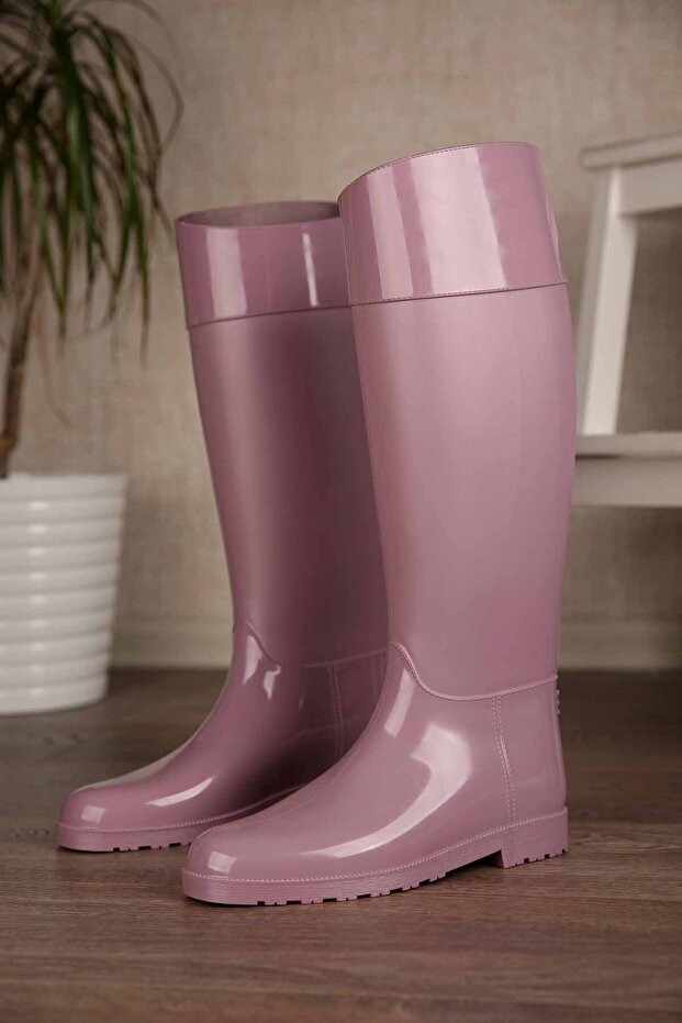 Ccway Women's Long Rain Boots Salmon- Trendyol