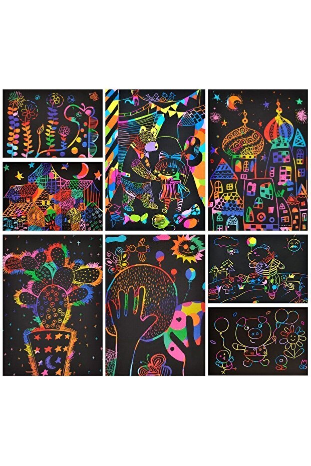 Mahi Max Hârtie magică A4 în formă de caiet, în formă de curcubeu, cu ...