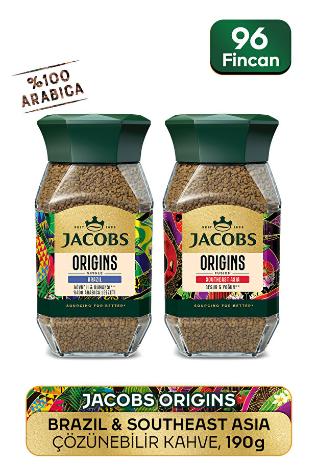 Jacobs Origins Brazil & Southeast Asia Çözüneblir Kahve 2 X 95g ...
