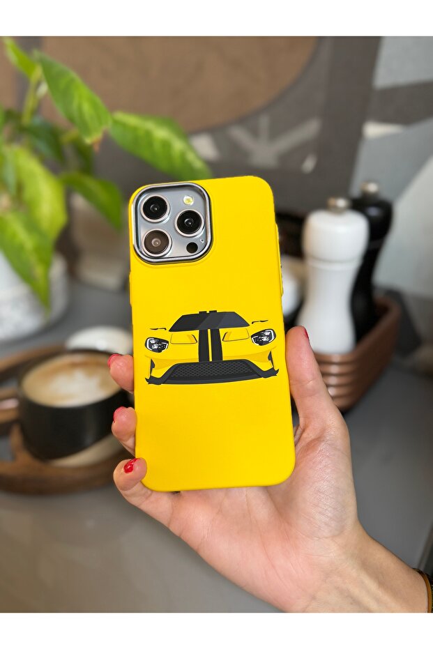 daystar İPhone 13/14 Uyumlu Gizli Magsafeli Özel Sarı McLaren Desenli ...