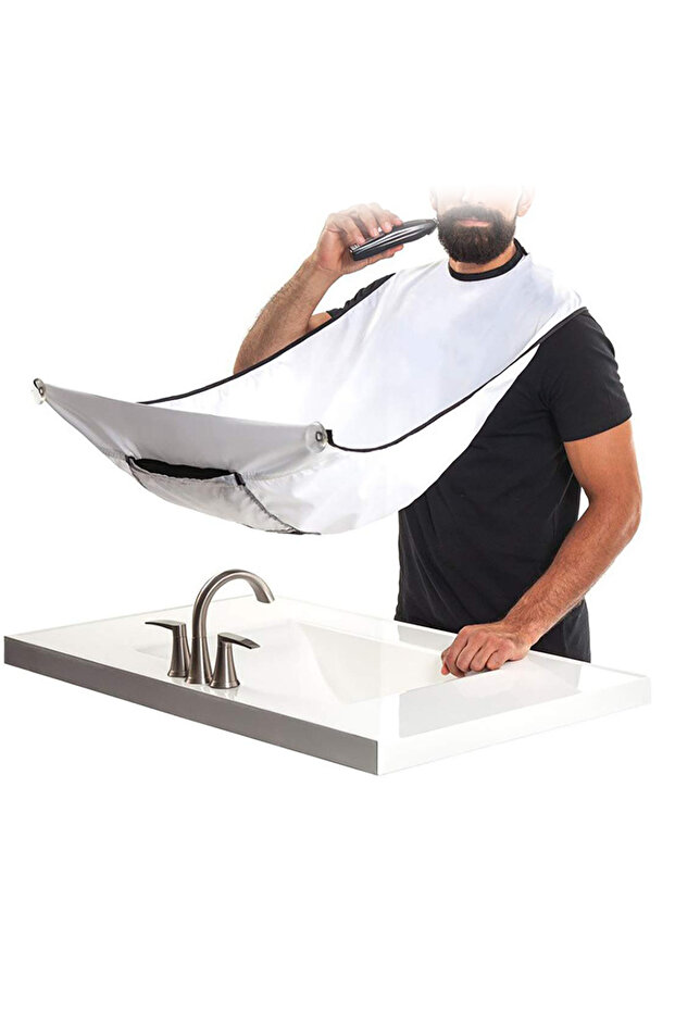 Factorial Traş Önlüğü Beyaz Evde Saç Sakal Kesme Örtüsü Yapışkanlı ...