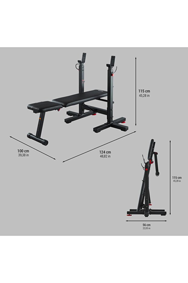 Decathlon Corength Bar Destekli Katlanabilir Kas Geliştirme Sehpası ...