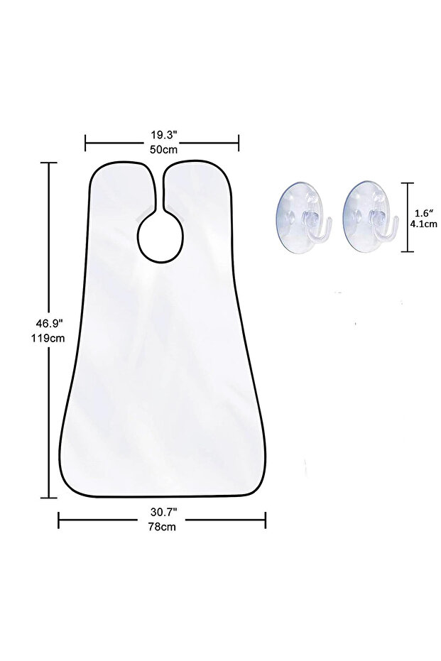 Factorial Traş Önlüğü Beyaz Evde Saç Sakal Kesme Örtüsü Yapışkanlı ...