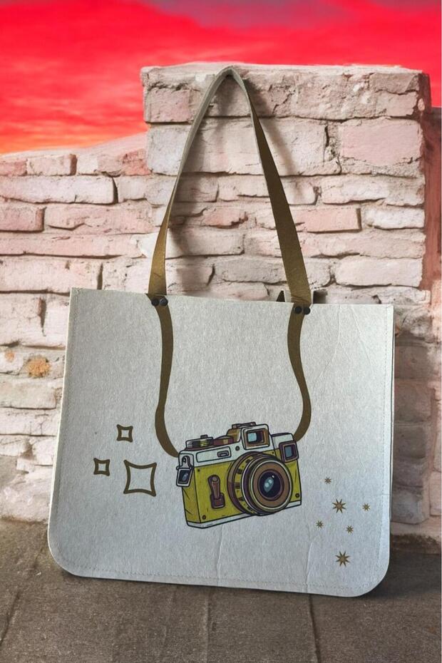 Shal&Shal Νέα τάση - Ψηφιακή τσάντα ώμου με τύπωμα Felt με χαρούμενες ...