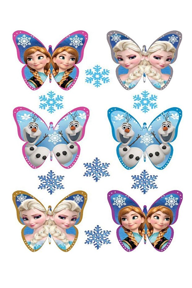 Genel Markalar Elsa Frozen Kelebek A4 Boyutunda Yenilebilir Pasta Süsü ...