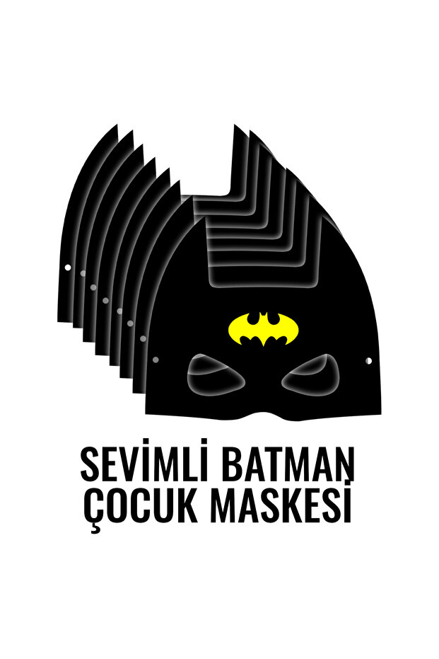 heryerehediye Çocuklar İçin BATMAN (Yarasa Adam) Karton Yüz Maskesi (10 ...