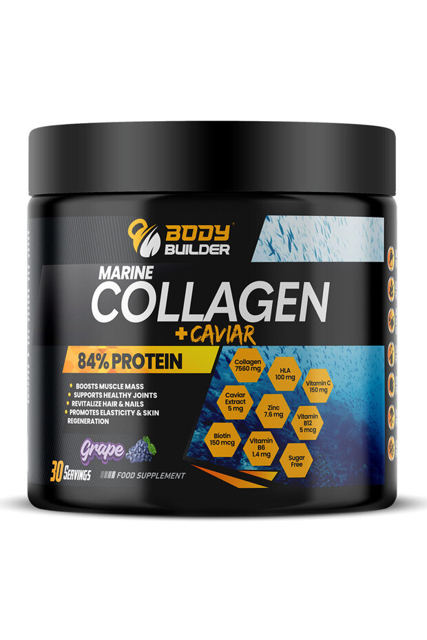 Laperva Body Builder Marine Collagen Plus Caviar, Grape, 270 Gm,boosts ...