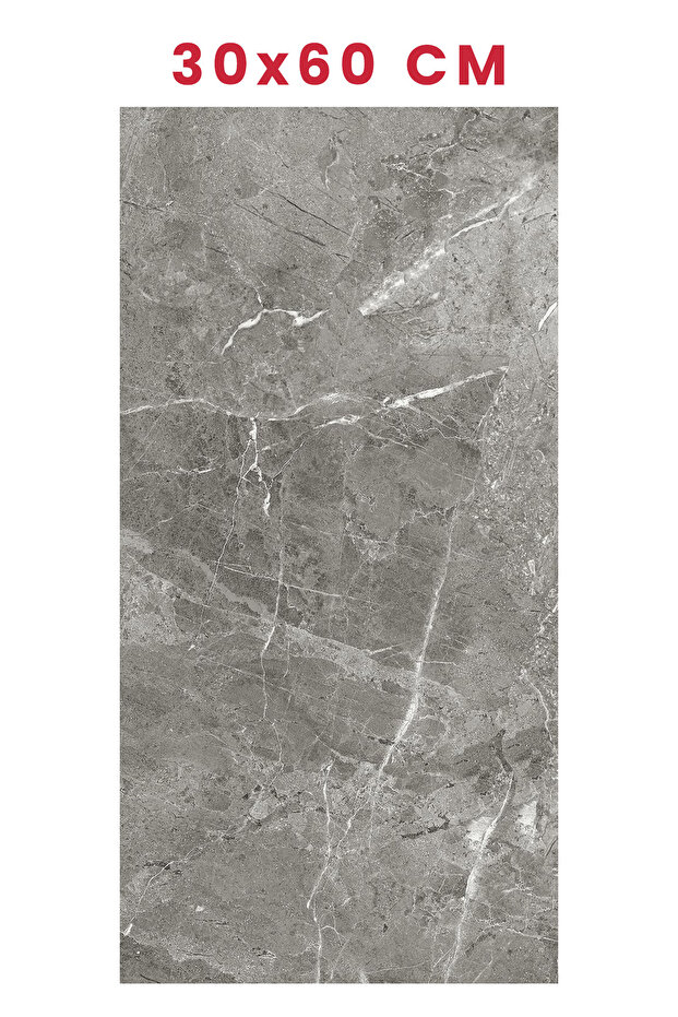 BienHome 30x60cm Lüx Gri Kendinden Yapışkanlı Antrasit Pvc Döşemesi ...