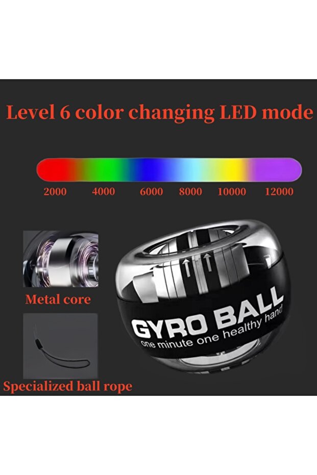 Choice LED Gyroscopic Power Wrist Ball Self-starting Gyro Ball Gyroball ...