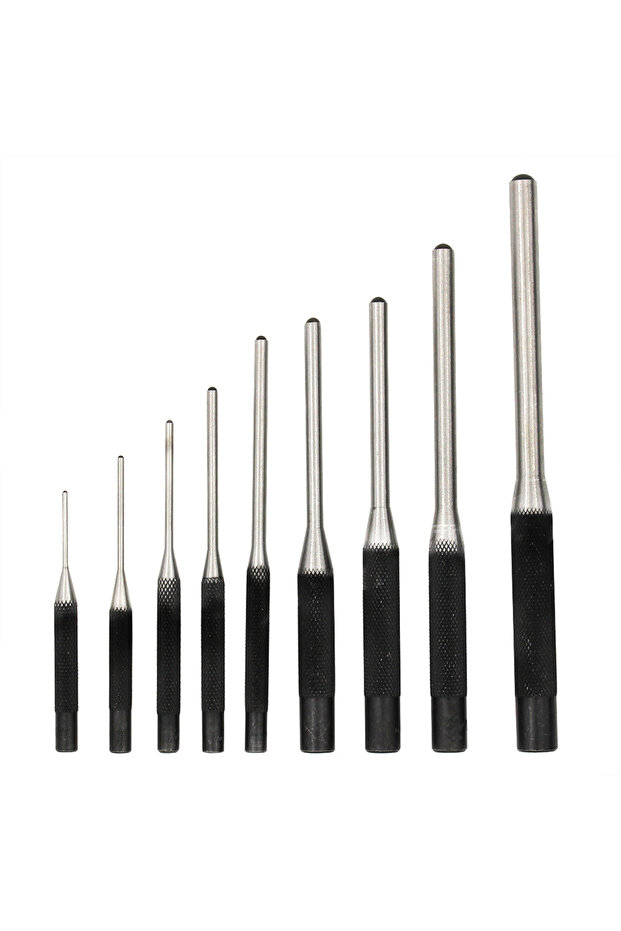 Choice Round Punches 9pcs 40CR Steel Multi Size Round Head Pins Punch ...