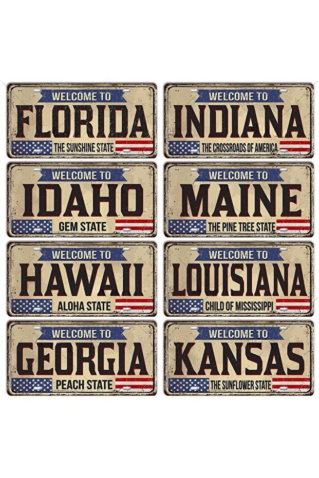 Choice Vintage USA Landmark Plate Welcome To City Decorative Vehicle ...