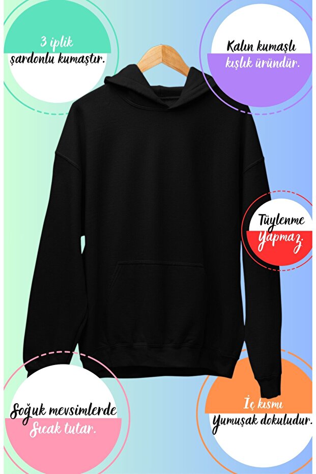 Fuddy Moda Unisex Kaneki Ken Baskılı Kapüşonlu Sweatshirt, Oversize ...