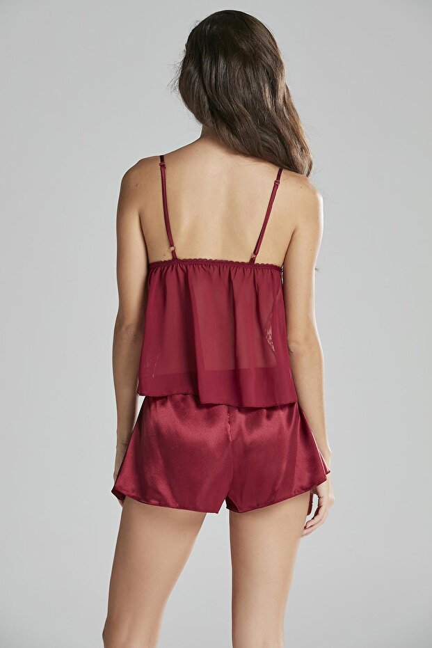 Pierre Cardin Satin Six-Piece Bridal Dowry Set - 6015 Claret Red- Trendyol