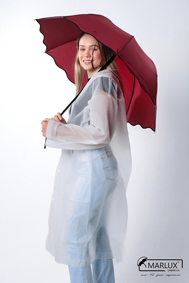 Elioure Bordo Mini Puantiye Kadın Şemsiye, şık ve hafif tasarım ...