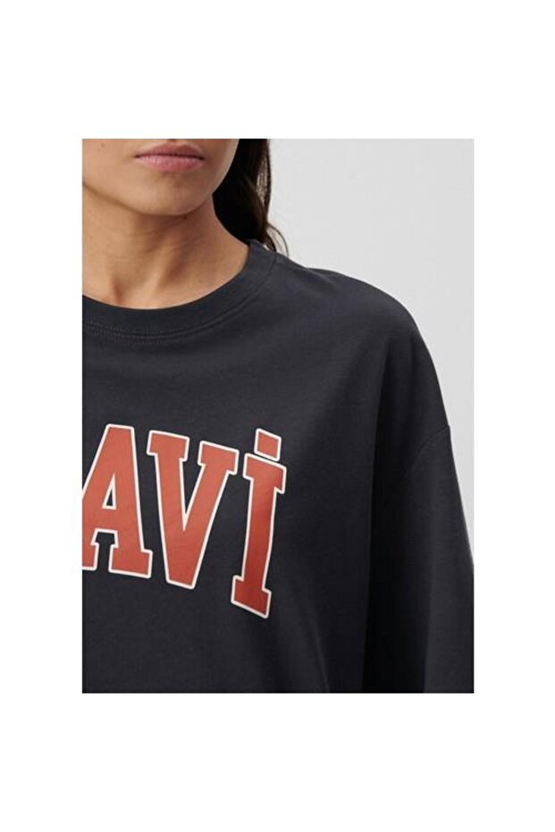 Mavi Logo Printed Anthracite Women's T-Shirt M1600843-82185- Trendyol