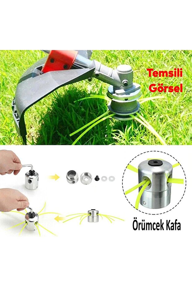 Badem10 Motorlu Tırpan Çim Biçme Örümcek Kafa Misinası Ipi Yedeği Tan ...
