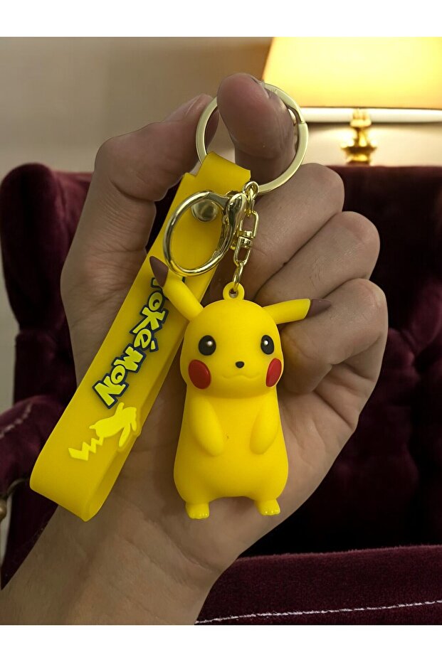 GLANZEND 3d Lüks Büyük Boy Pokemon Pikachu Figürleri Silikon Anahtarlık ...